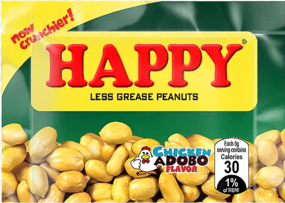 HAPPY Less Grease Peanuts- Adobo Flavor (20 pcs x 5 g) – Tindahan ni ...