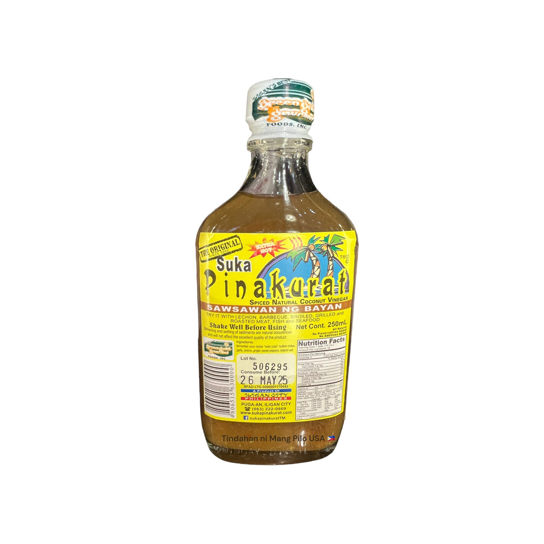 Suka Pinakurat Spiced Natural Coconut Vinegar 250ml – Tindahan ni Mang ...